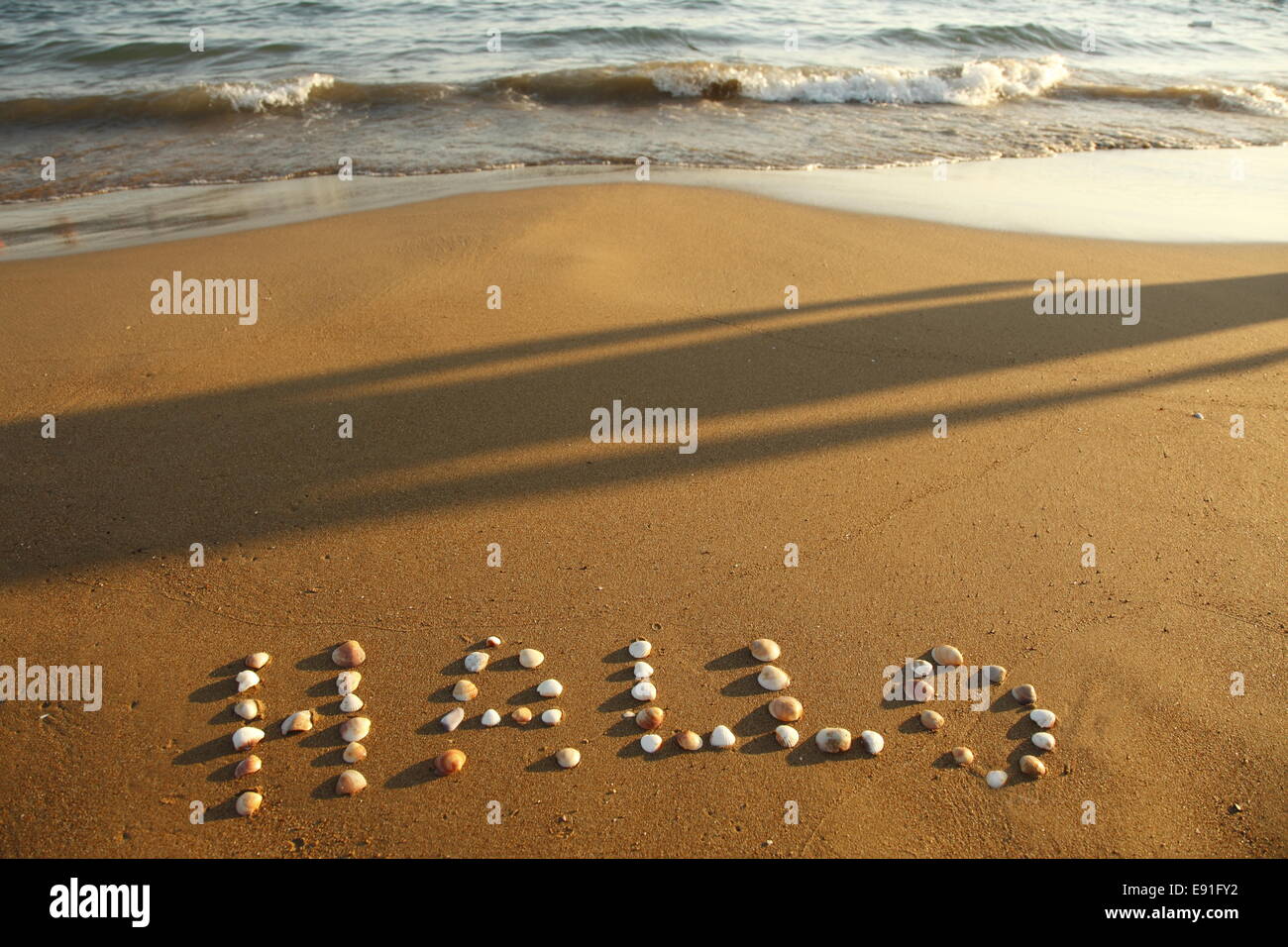 hallo on beach Stock Photo - Alamy