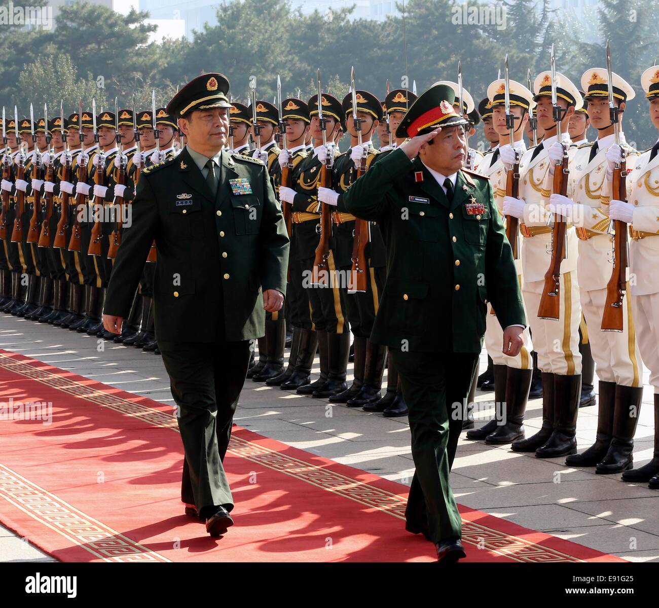 Beijing, China. 17th Oct, 2014. Chinese Defense Minister Chang Wanquan ...