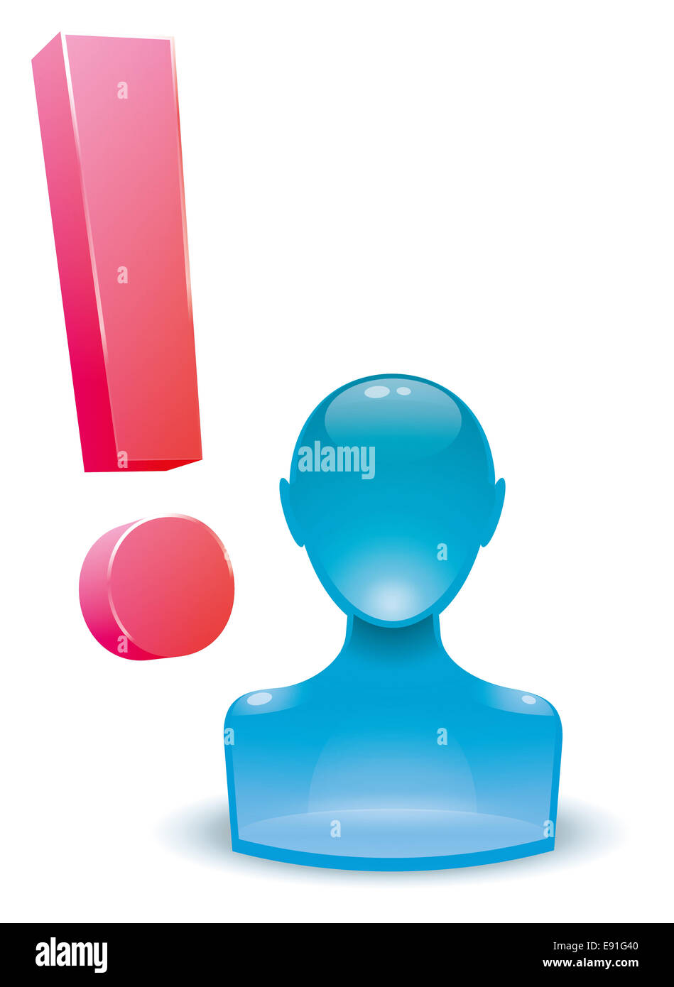 Cartoon exclamation mark character isolated hi-res stock photography ...