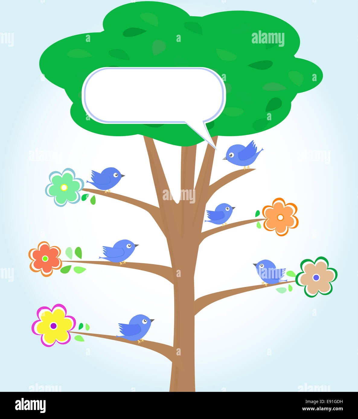 Heart tree with birds hi-res stock photography and images - Alamy