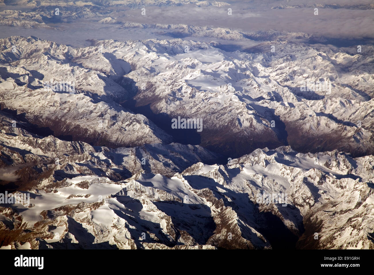 The Alps from the plane Stock Photo - Alamy