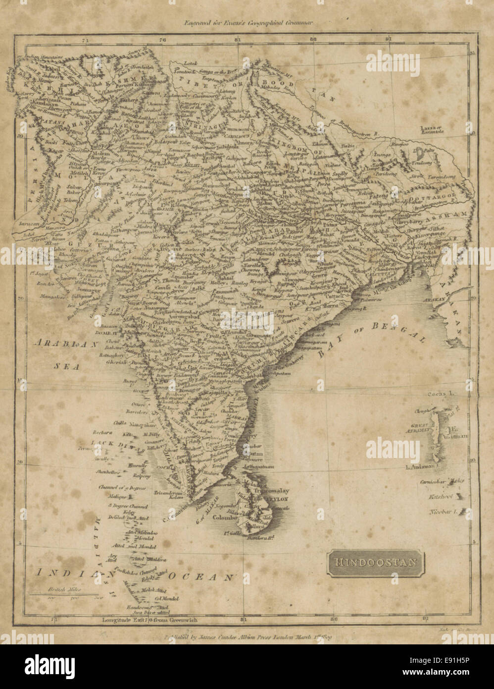 Vintage map of india hi-res stock photography and images - Alamy