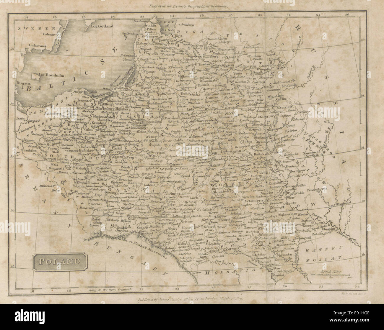 (1811) MAP OF POLAND Stock Photo - Alamy