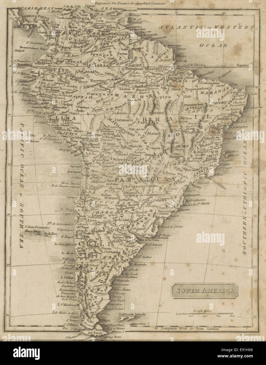 This 1811 map of South America provides a detailed geographical view of ...