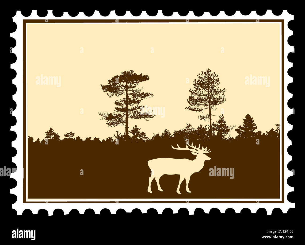 Deer postage stamp hi-res stock photography and images - Alamy