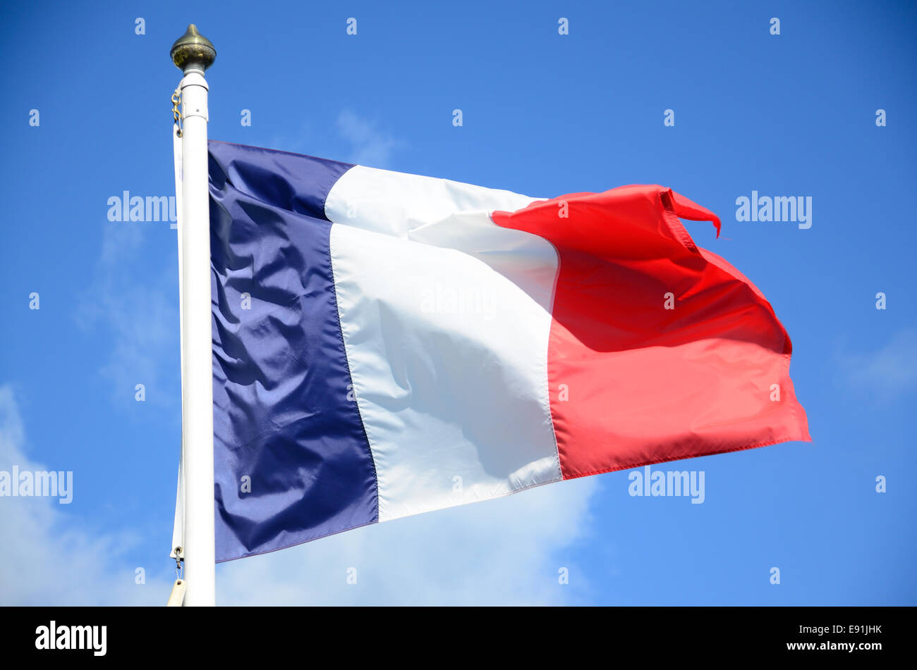 French flag pole wind hi-res stock photography and images - Alamy