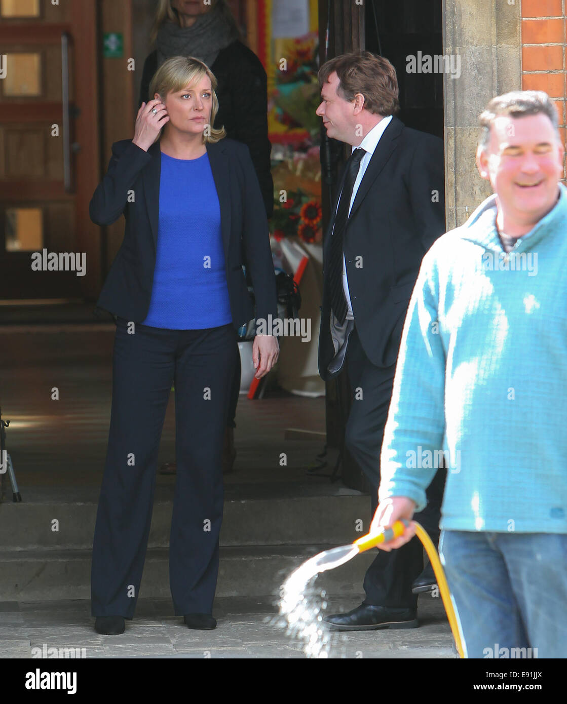 A distraught Ian Beale leves the church after daughter Lucy's funeral ...