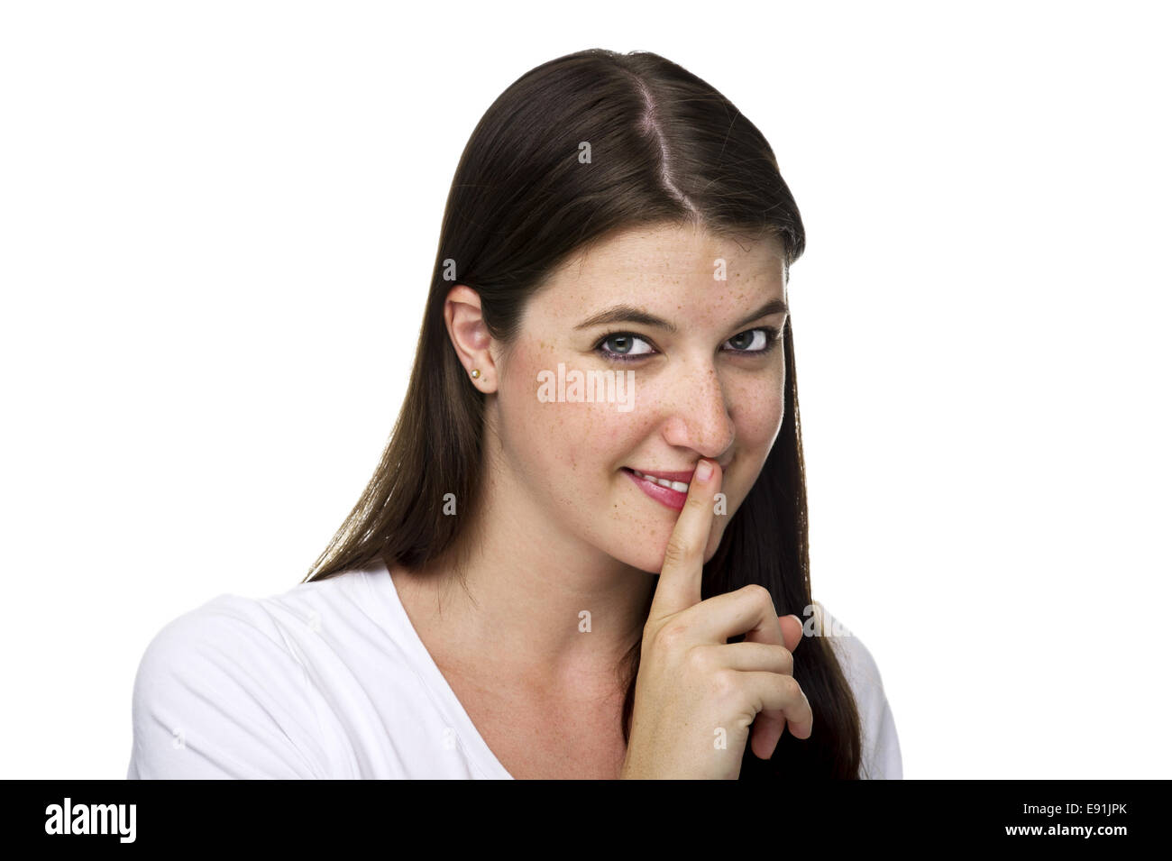 Young woman has a secret Stock Photo - Alamy