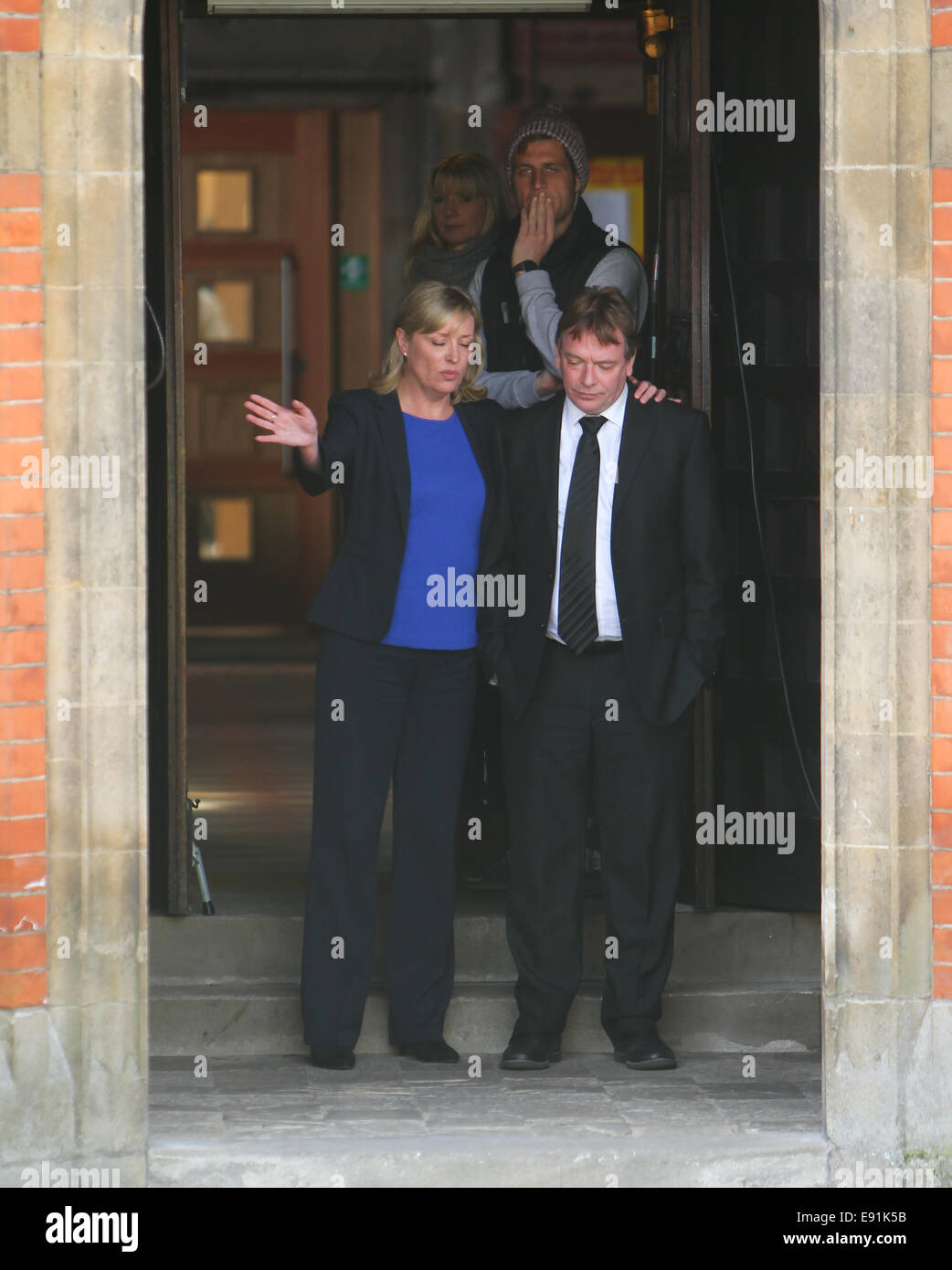 A distraught Ian Beale leves the church after daughter Lucy's funeral ...