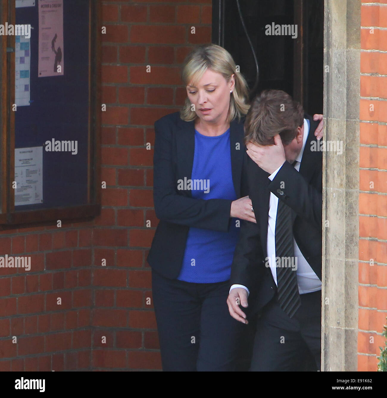 A distraught Ian Beale leves the church after daughter Lucy's funeral ...