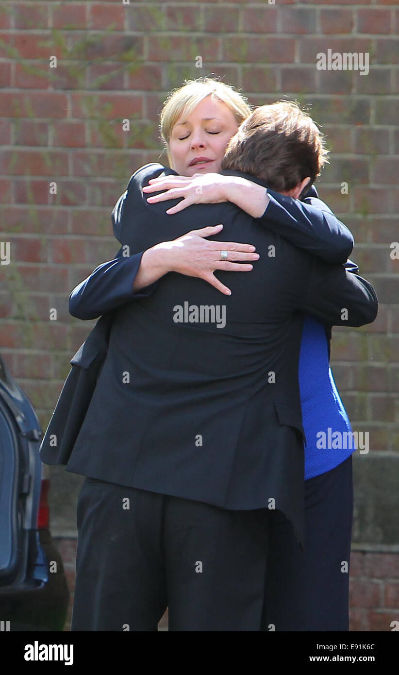 A distraught Ian Beale leves the church after daughter Lucy's funeral ...