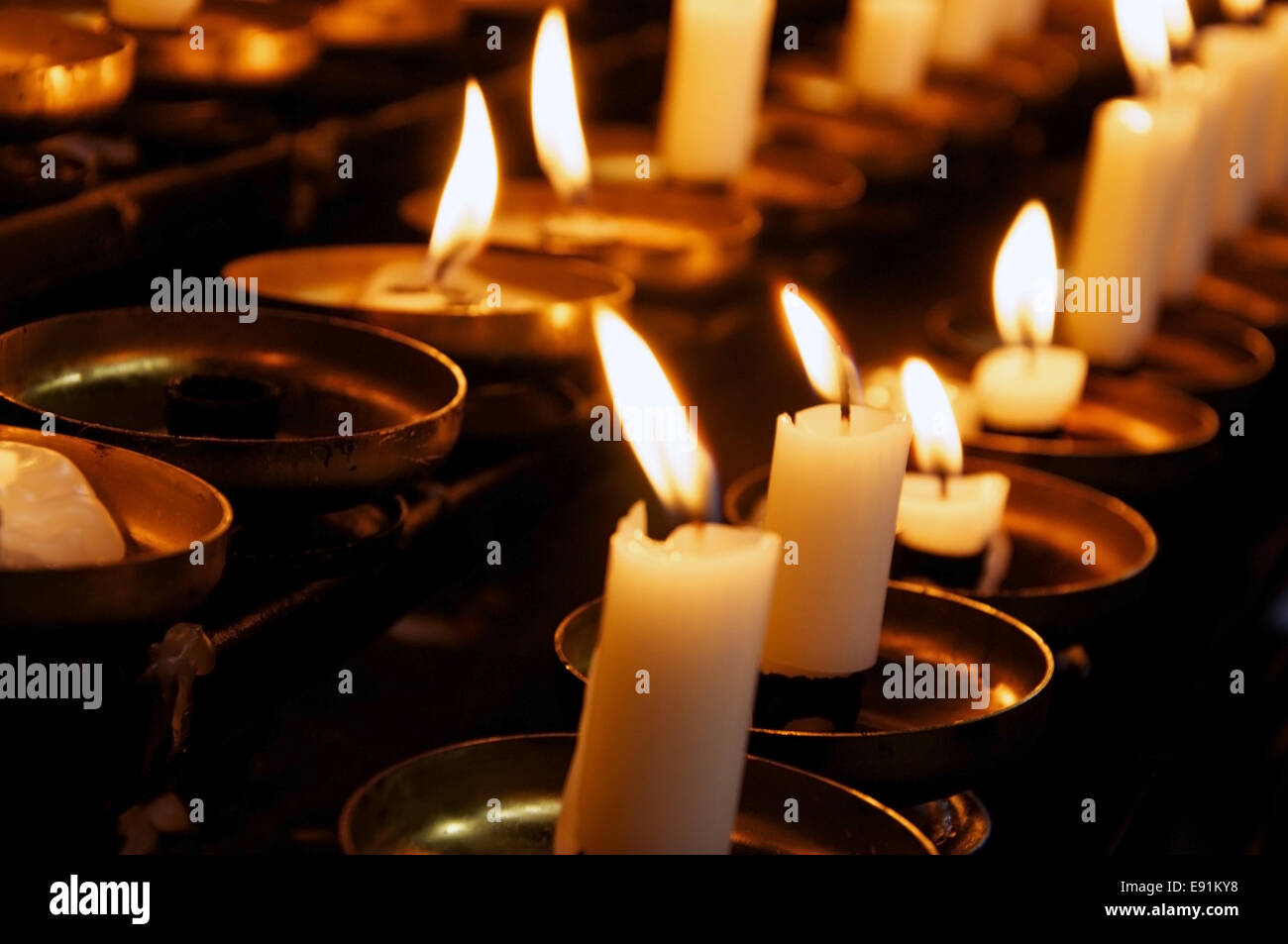 Prayer Candles Closeup Stock Photo - Alamy