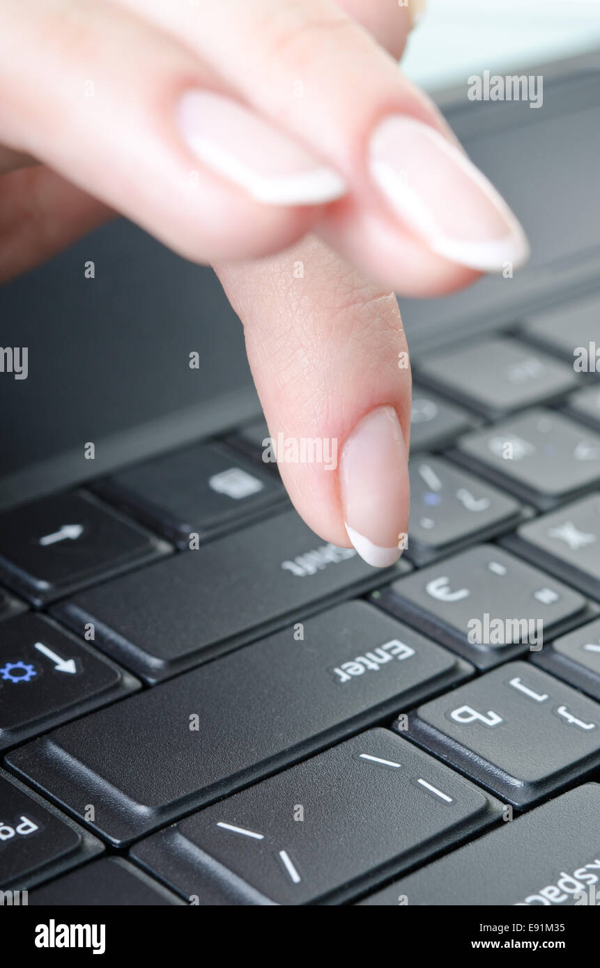fingers over the keyboard Stock Photo - Alamy