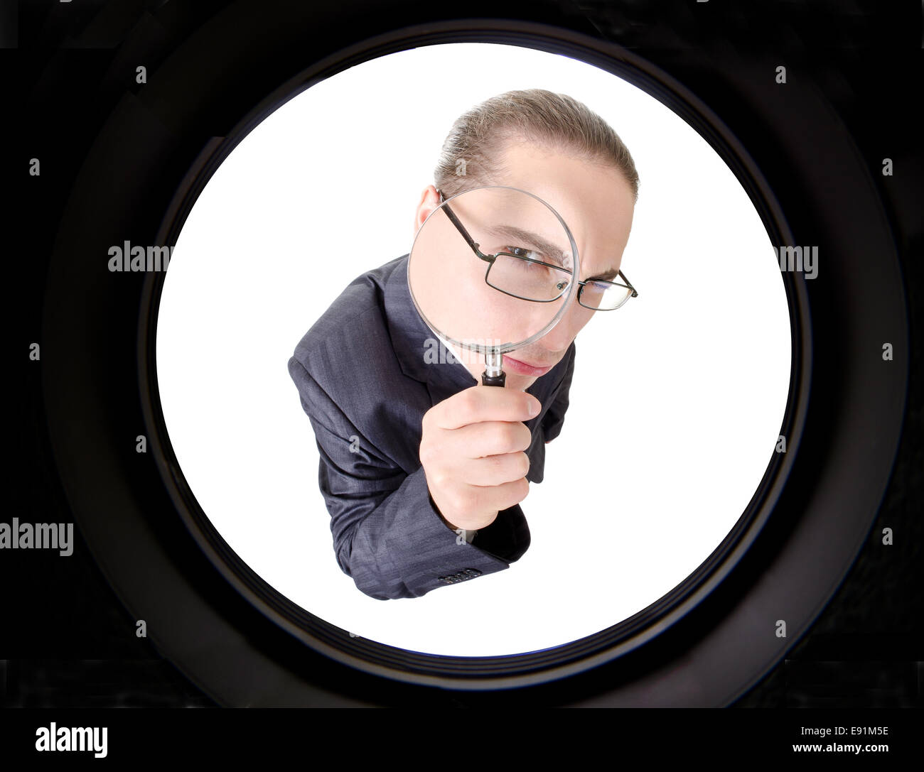 Looking with magnifying glass hi-res stock photography and images - Alamy
