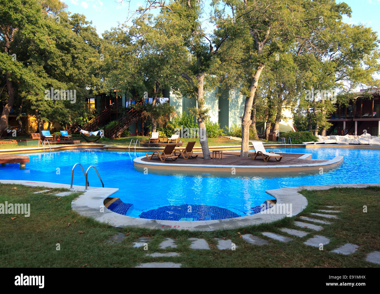 Swimming pool in the Lake Houses Stock Photo - Alamy