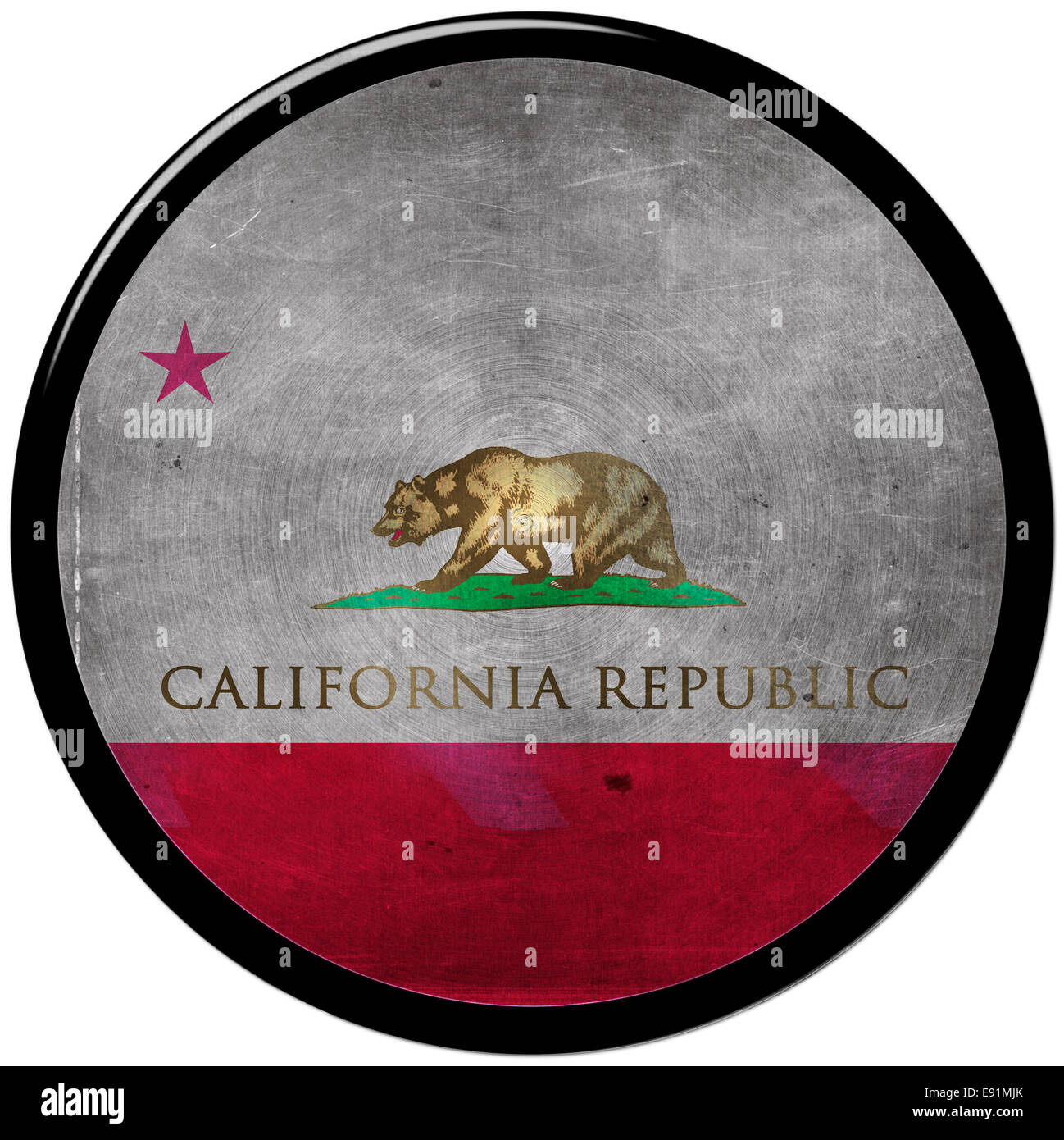 metallic button of california Stock Photo - Alamy