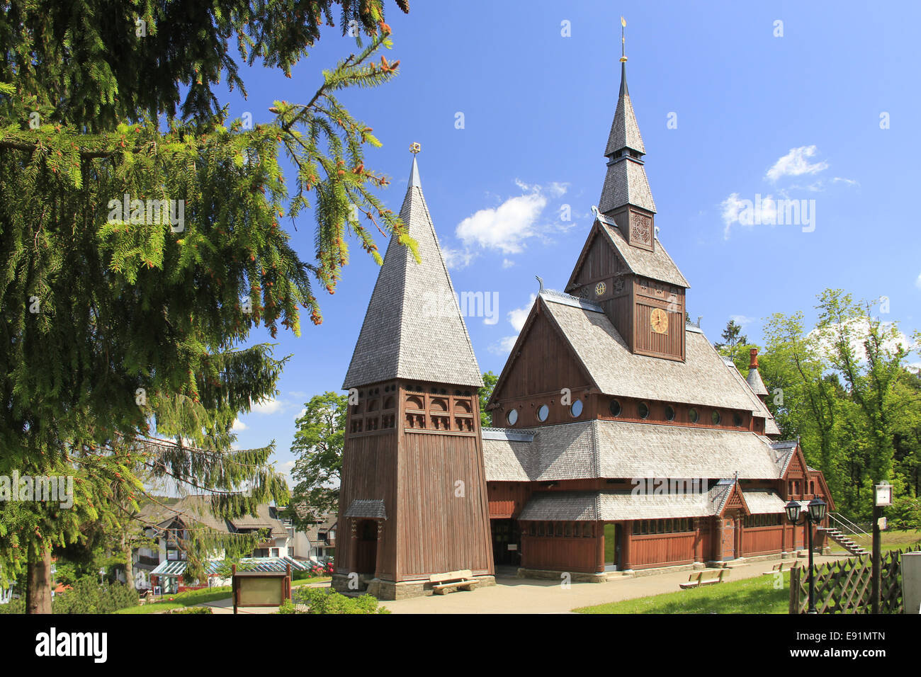 Nordic wood church Stock Photo - Alamy