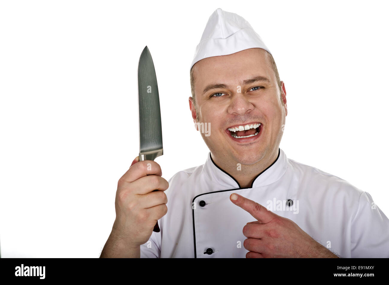 Cook with a knife Stock Photo - Alamy