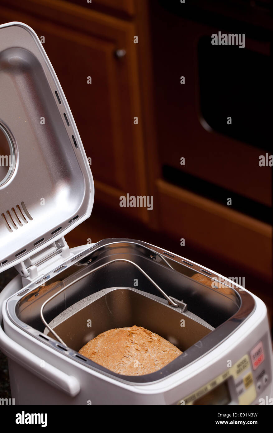 Wheat bread baked in machine Stock Photo - Alamy
