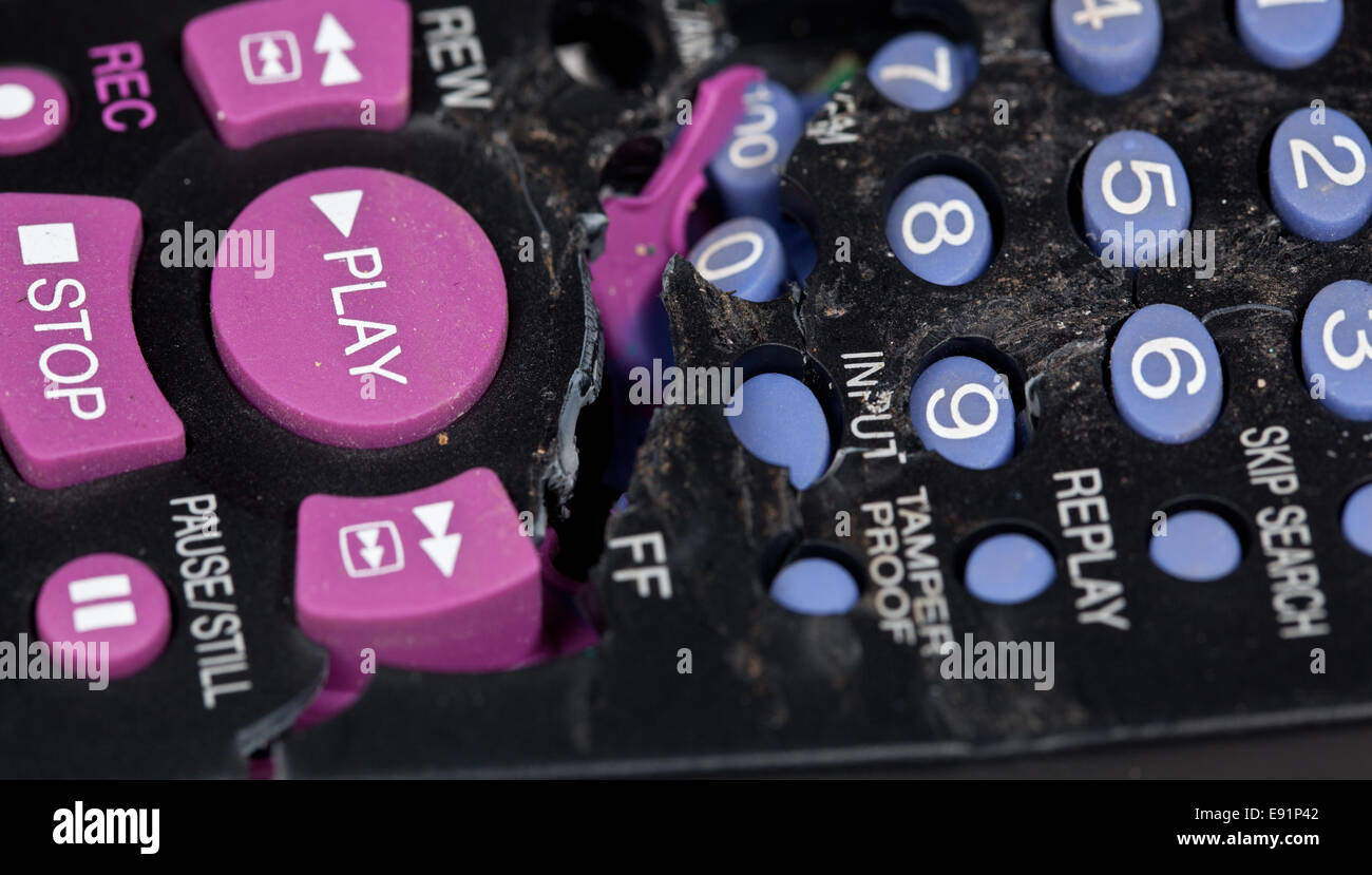 Smashed remote control Stock Photo - Alamy