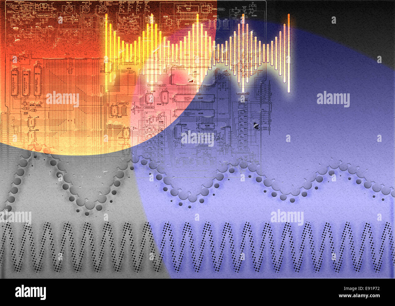 Tech wave background Stock Photo - Alamy