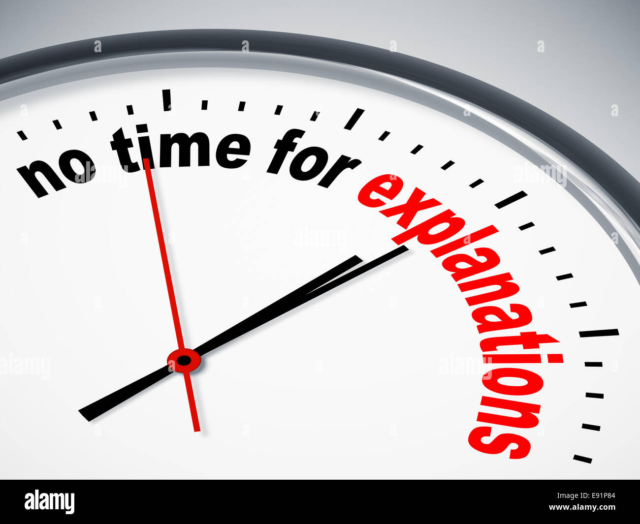 no time for explanations Stock Photo - Alamy