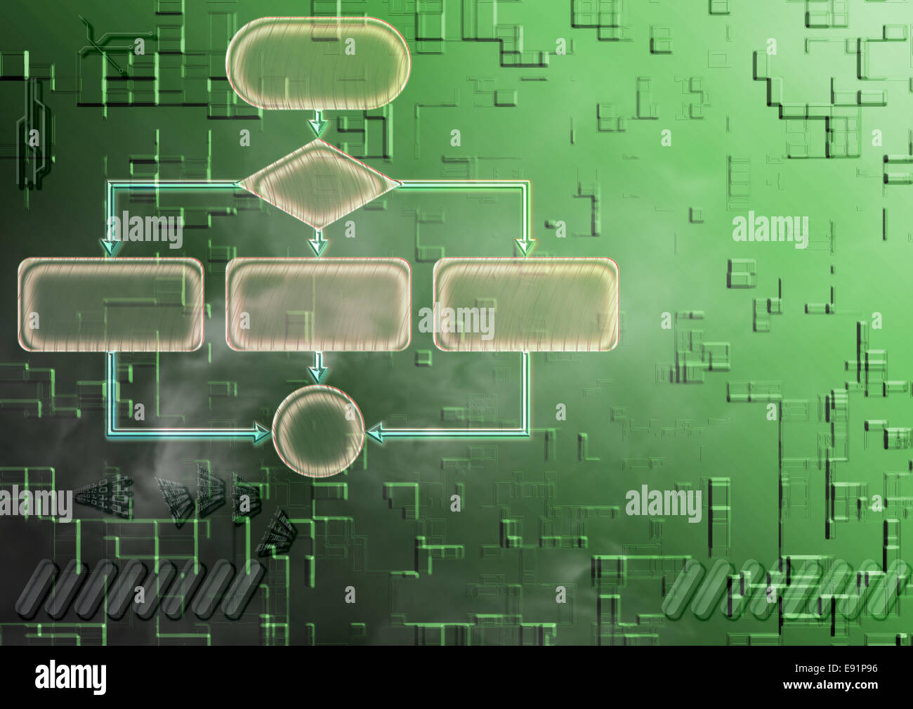 Glowing Blue Flowchart Diagram High Resolution Stock Photography and ...