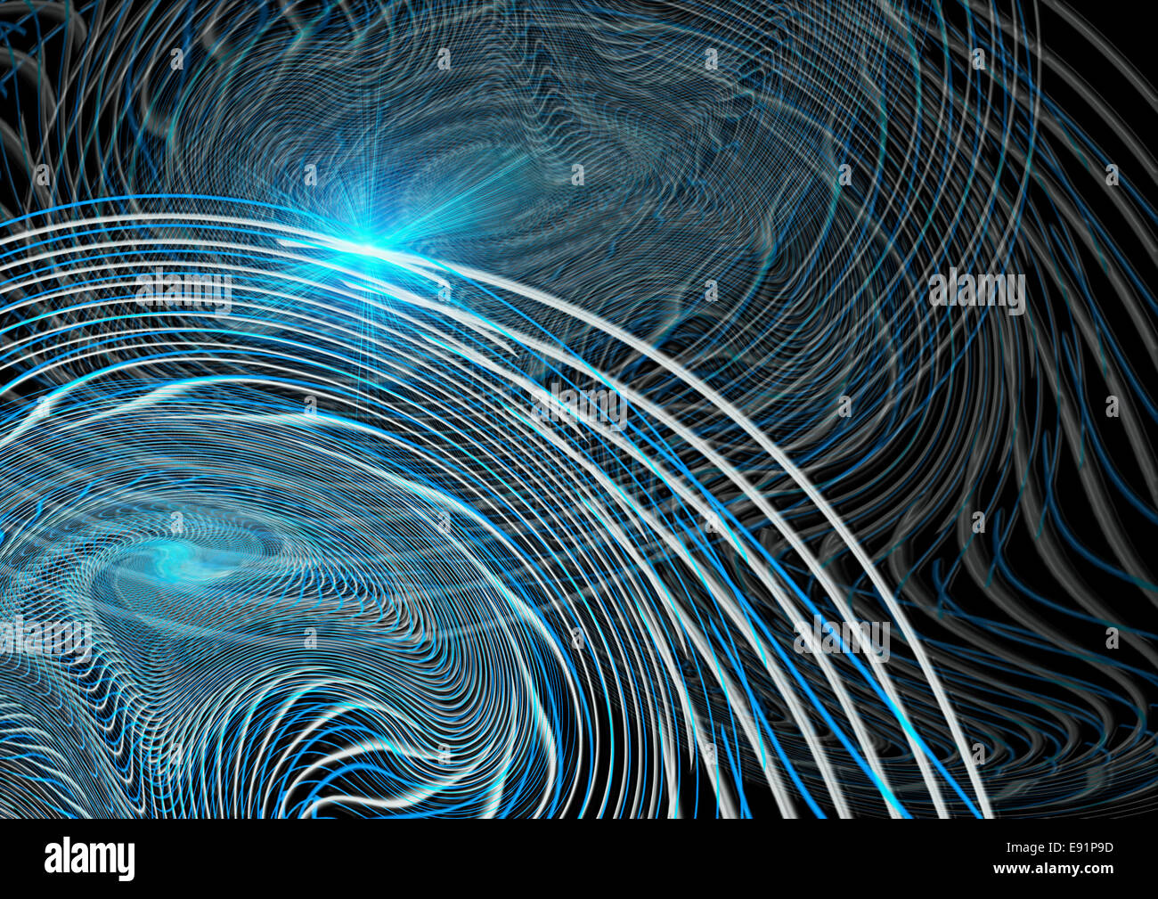 Dispersing concentric circles and curves Stock Photo - Alamy