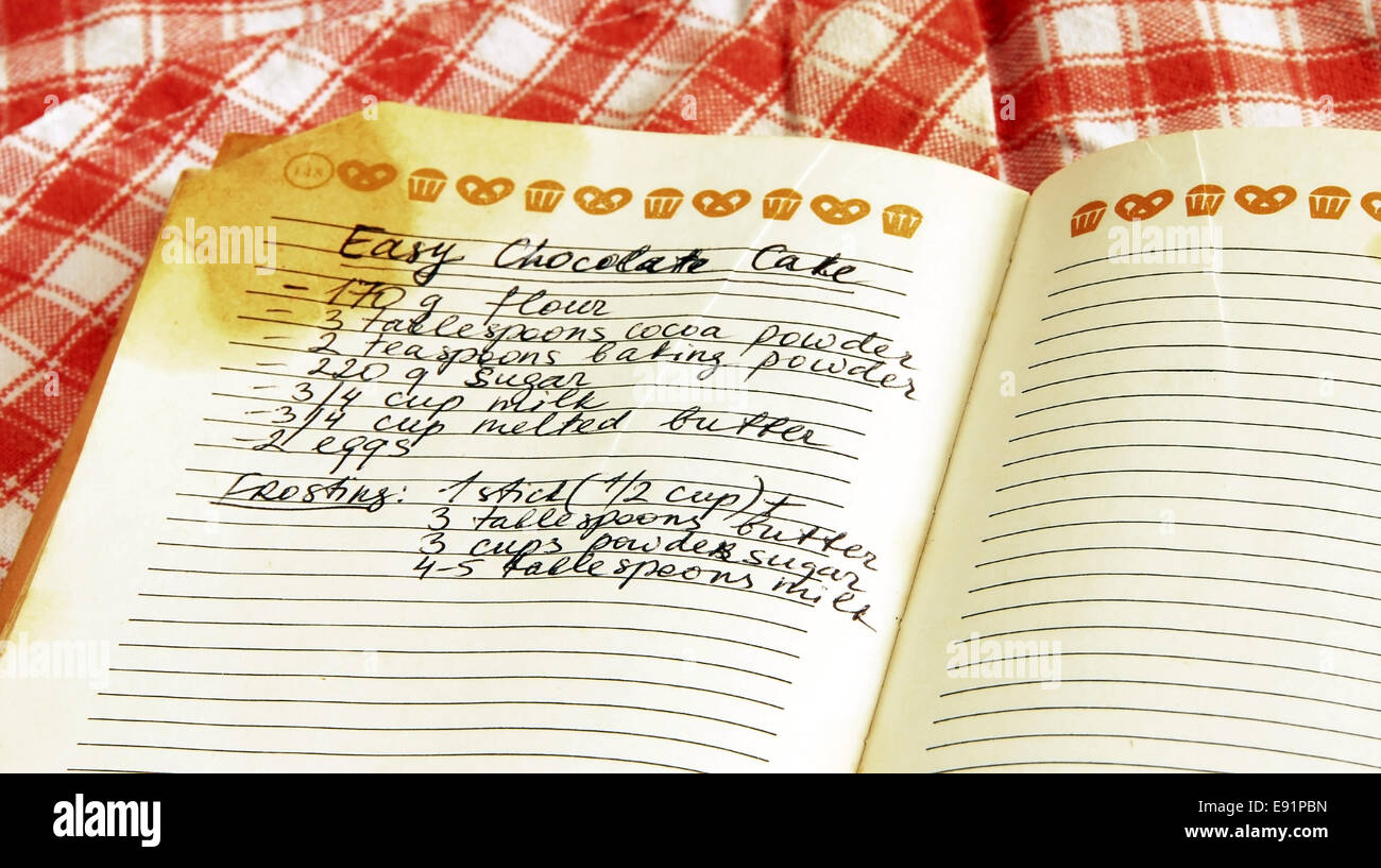 Handwritten recipe hi-res stock photography and images - Alamy