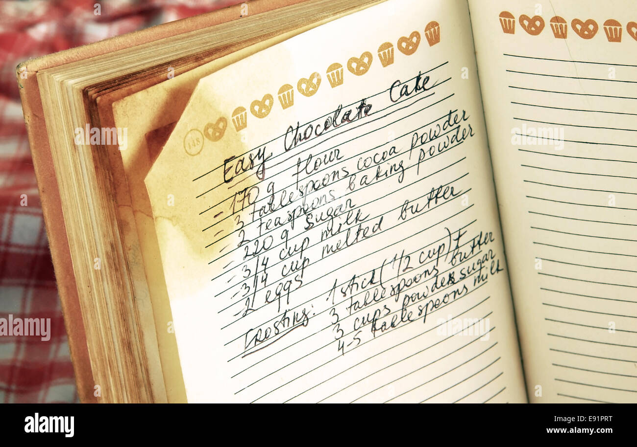 Recipe in cookbook Stock Photo - Alamy