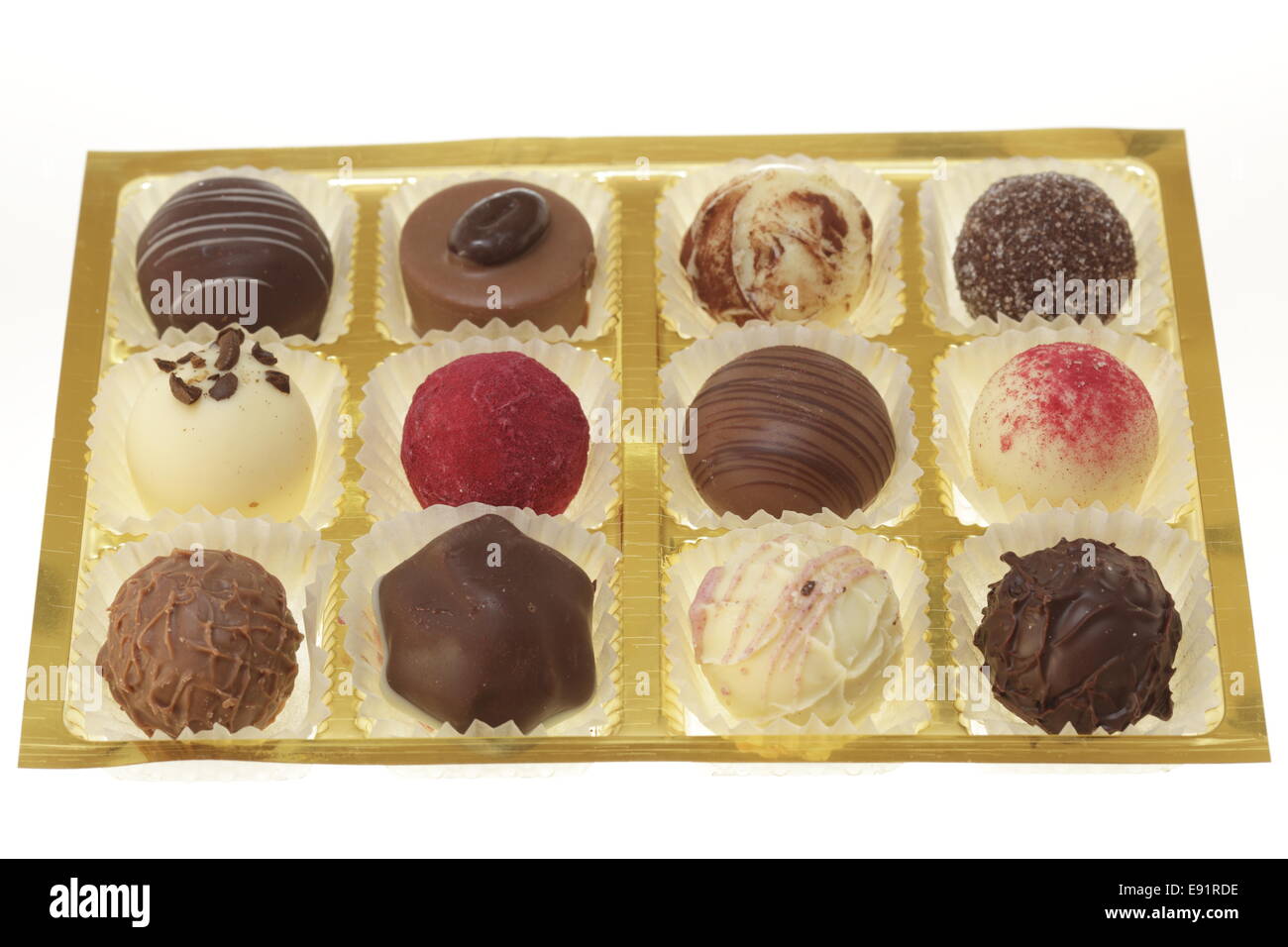 Close up chocolate pralines Cut Out Stock Images & Pictures - Alamy