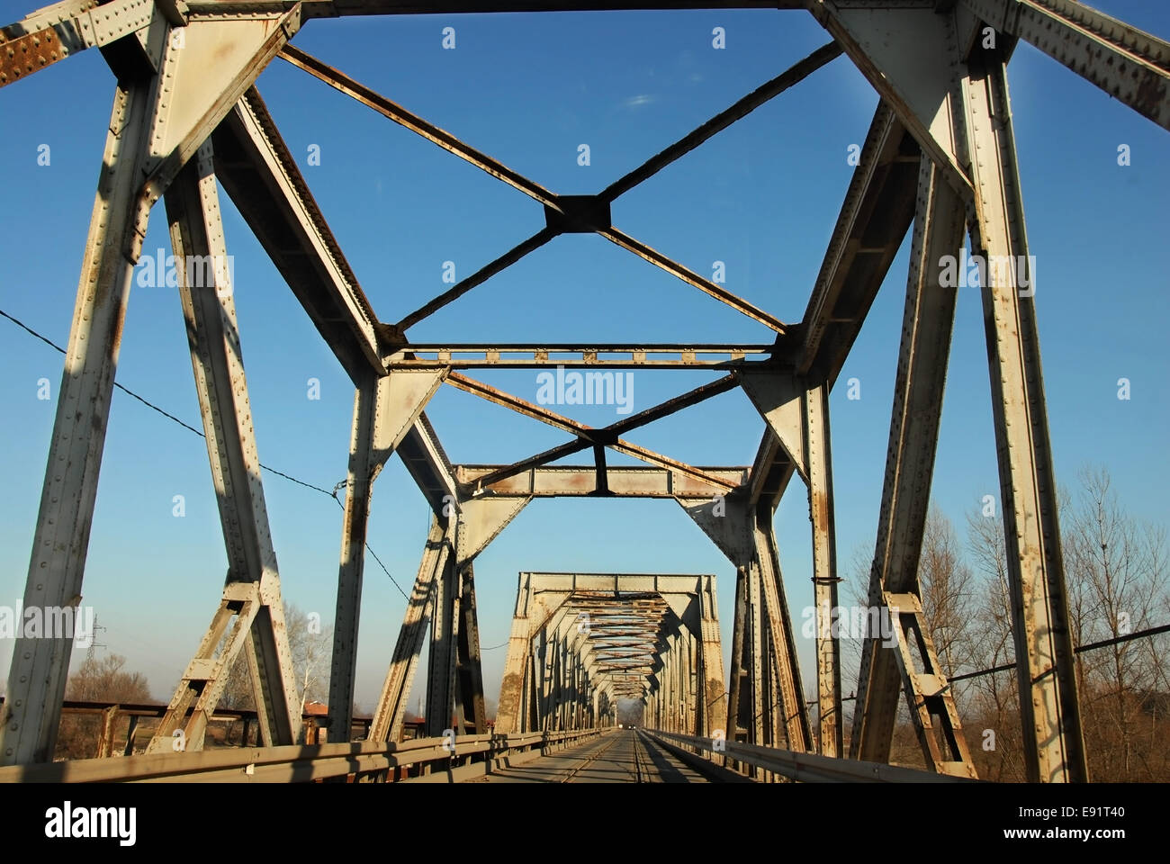 Railway and automobile bridge Stock Photo - Alamy
