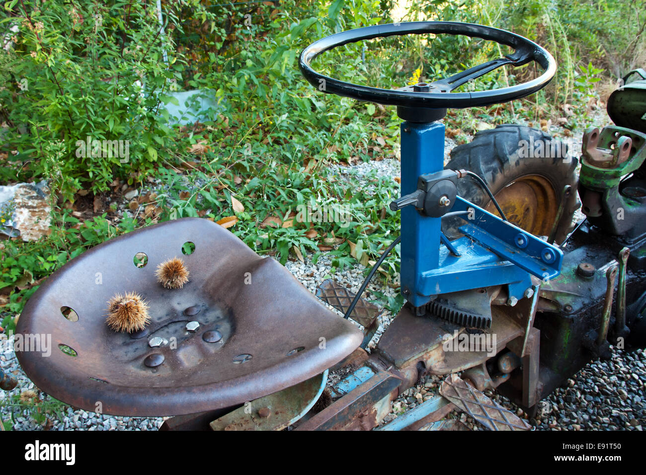 Wreck of a agricultural machine Stock Photo - Alamy