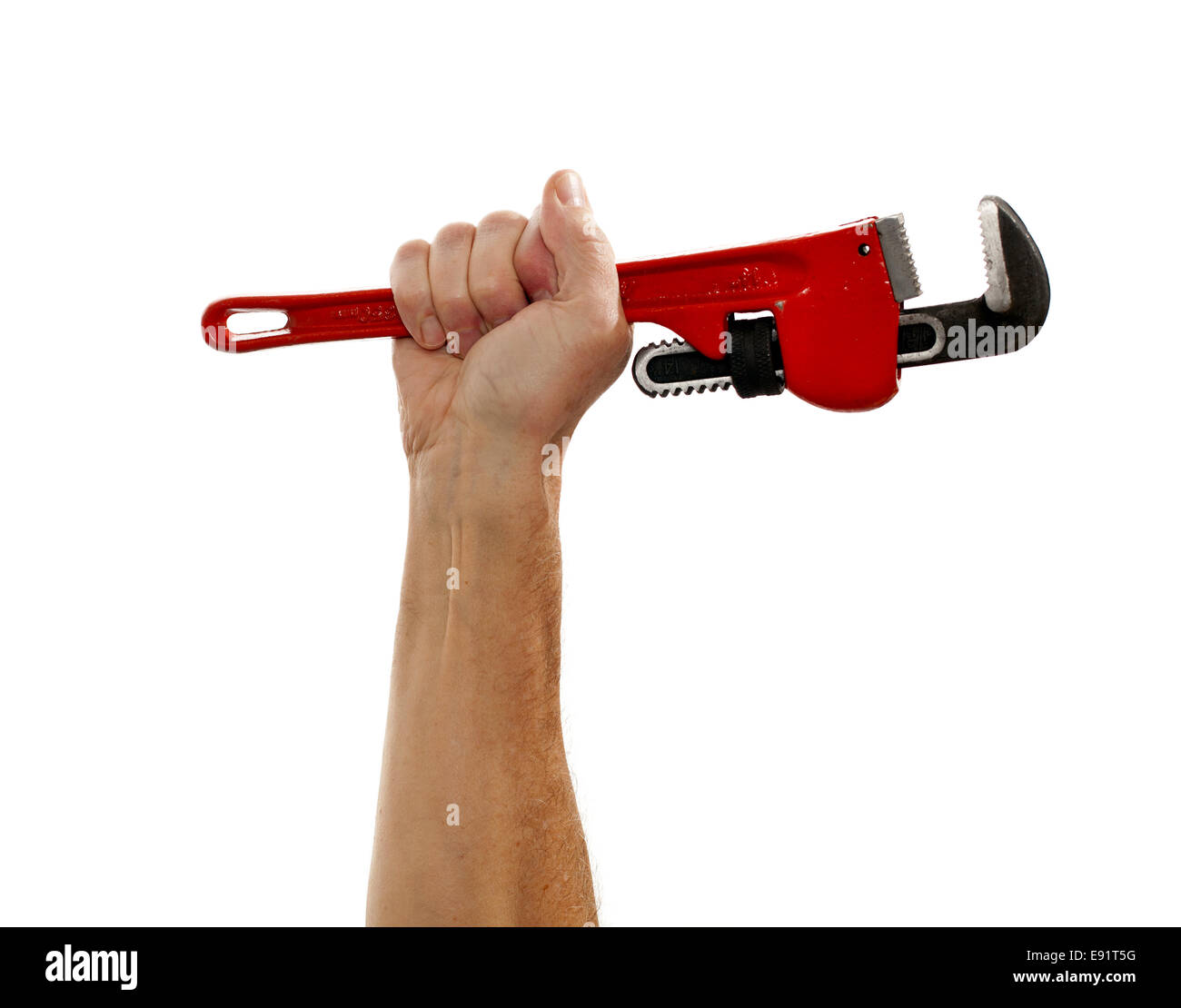 Person holding a wrench hi-res stock photography and images - Alamy