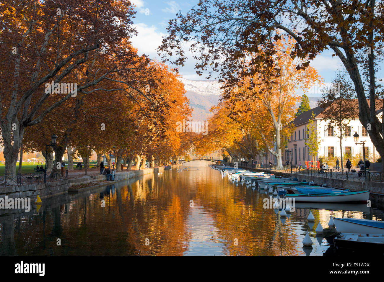Annecy Canal Fall Colors Stock Photo - Alamy