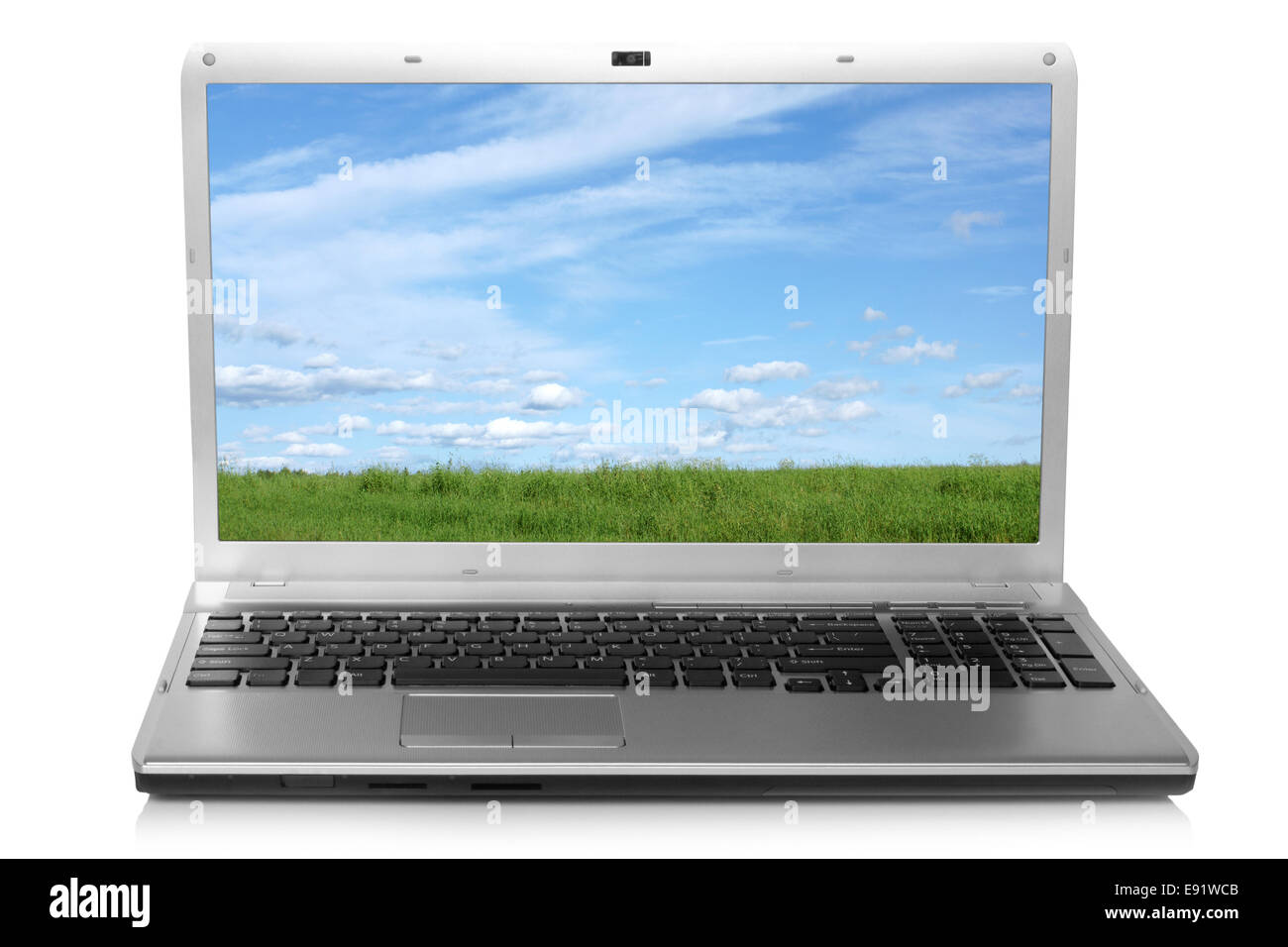 Landscape on notebook screen Stock Photo - Alamy