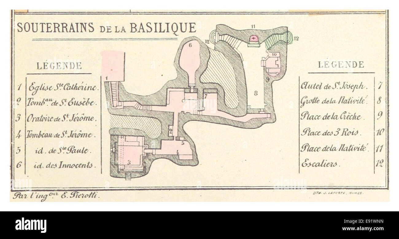 This 1881 plan illustrates the underground structures of a basilica ...