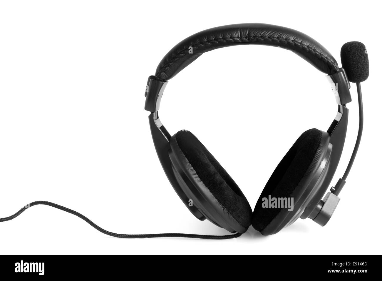 Headset sound device isolated Black and White Stock Photos & Images - Alamy