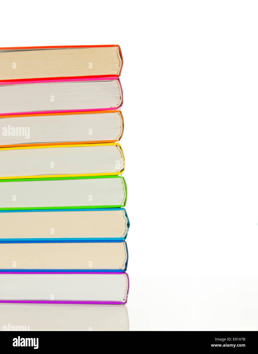 Stack of colorful books - library concept Stock Photo - Alamy