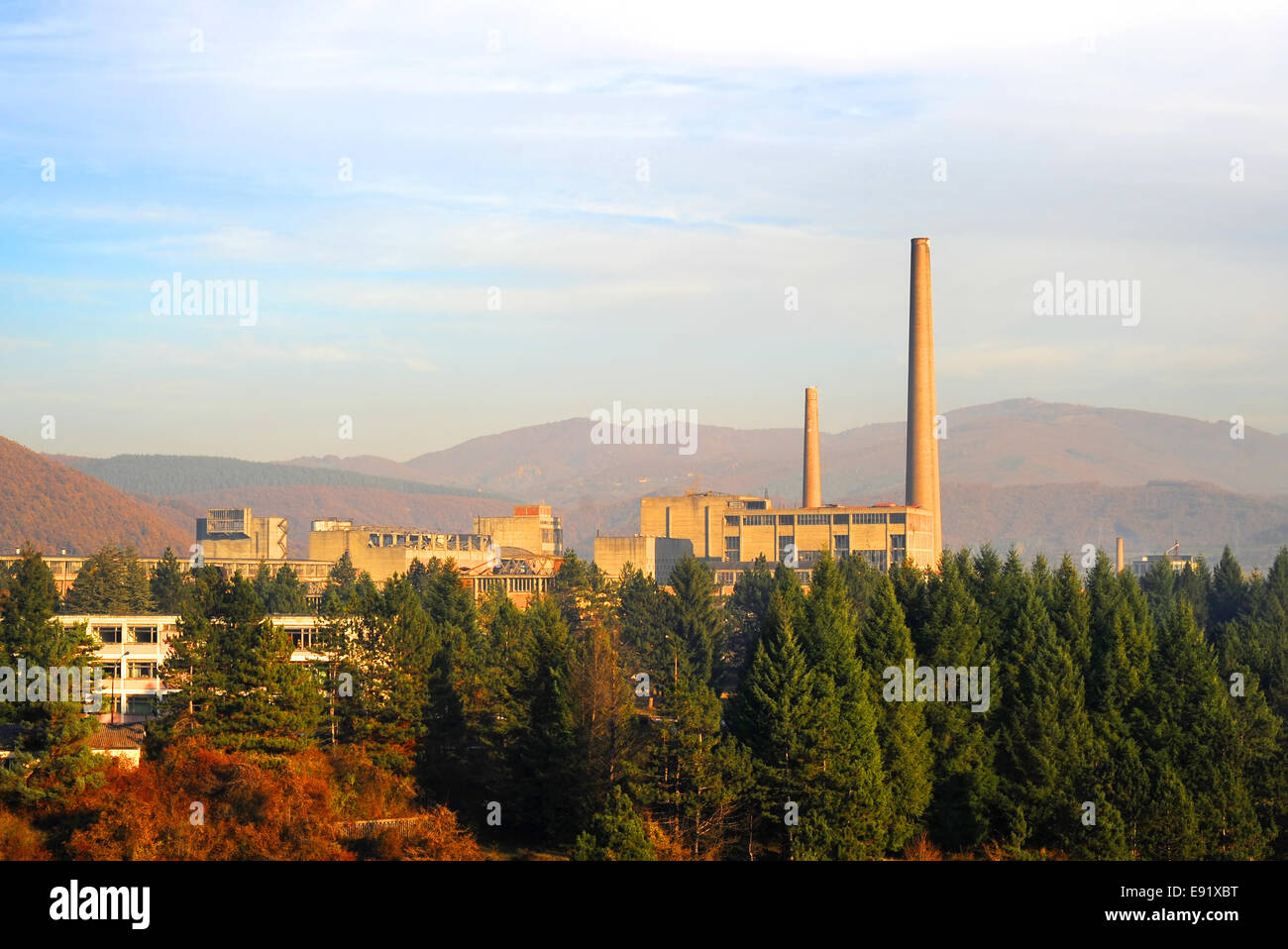 Factory in the forest Stock Photo - Alamy