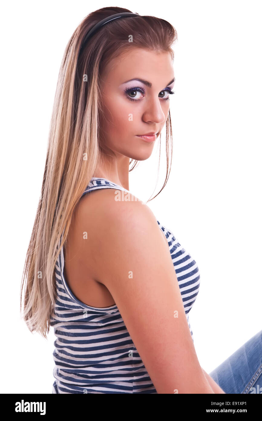 Woman in studio Stock Photo - Alamy
