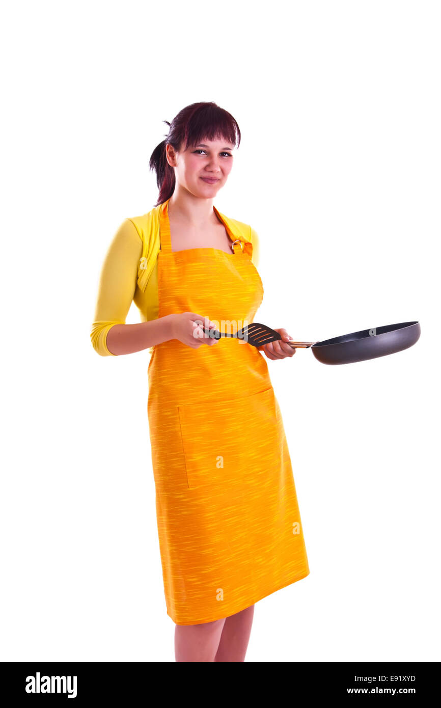 woman with a pan Stock Photo - Alamy