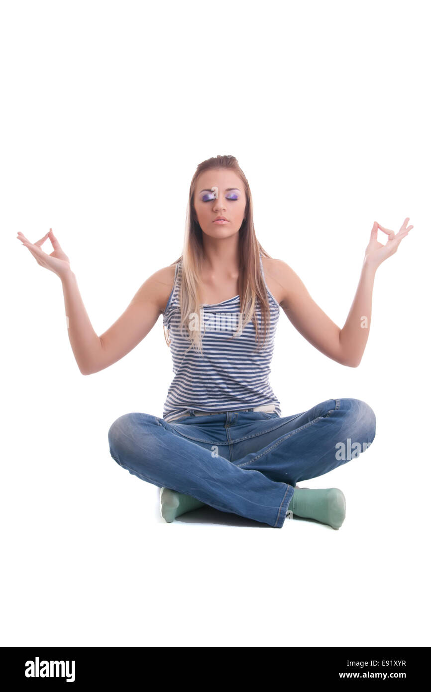 Woman in studio Stock Photo - Alamy