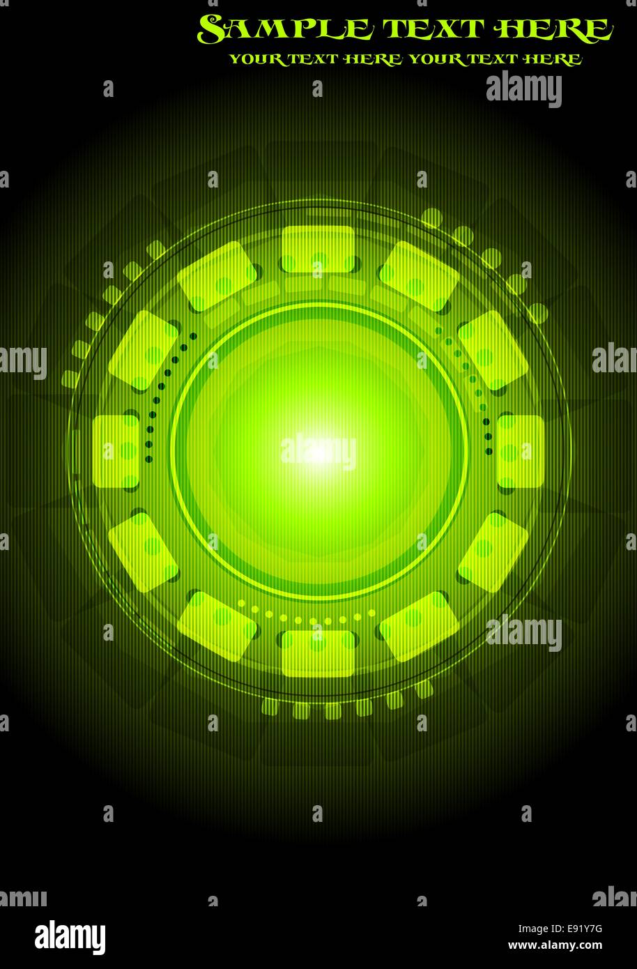 Green technical background with circles and square Stock Photo - Alamy