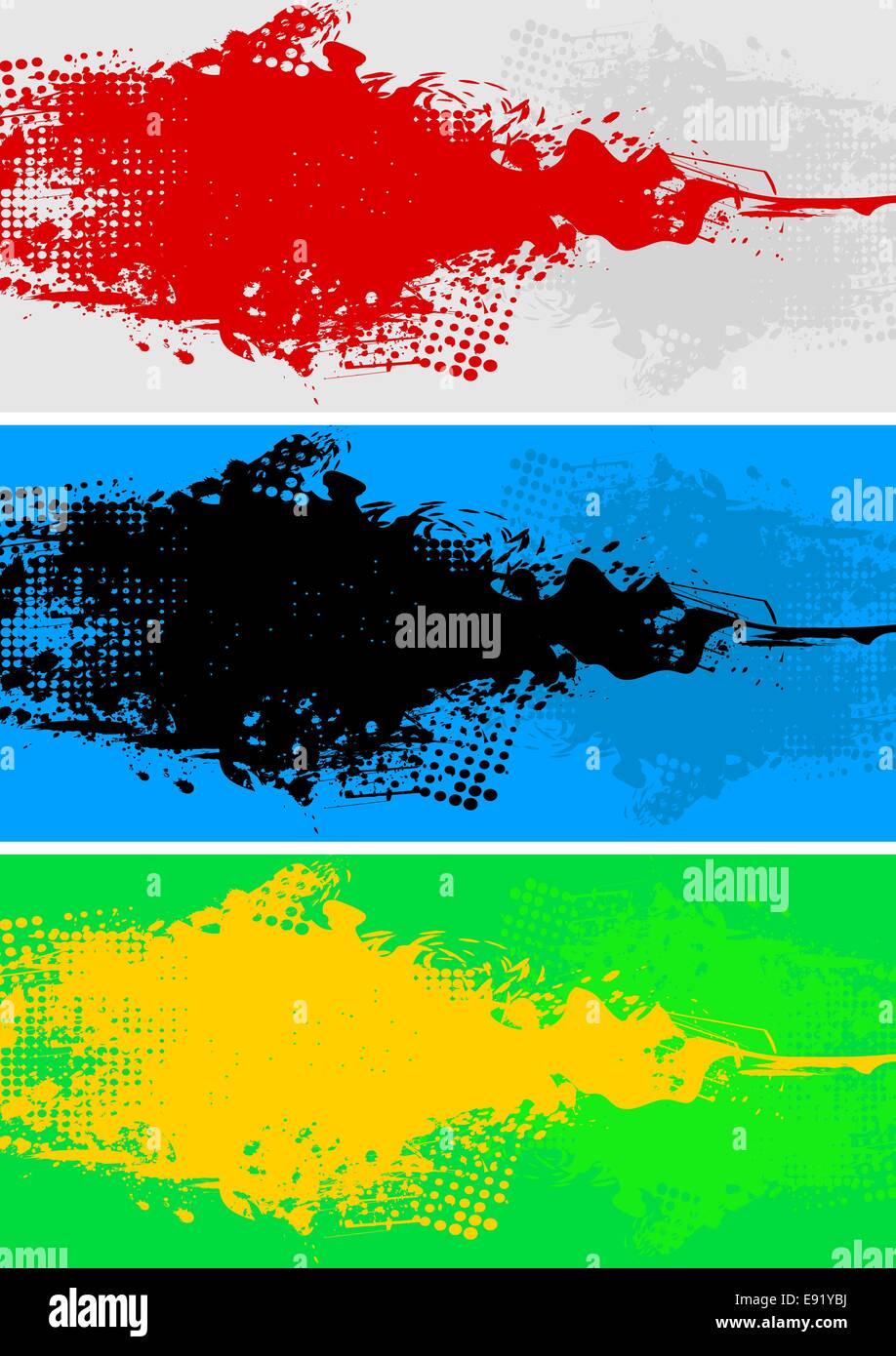 Set of bright abstract banners: grey, blue, green Stock Photo - Alamy