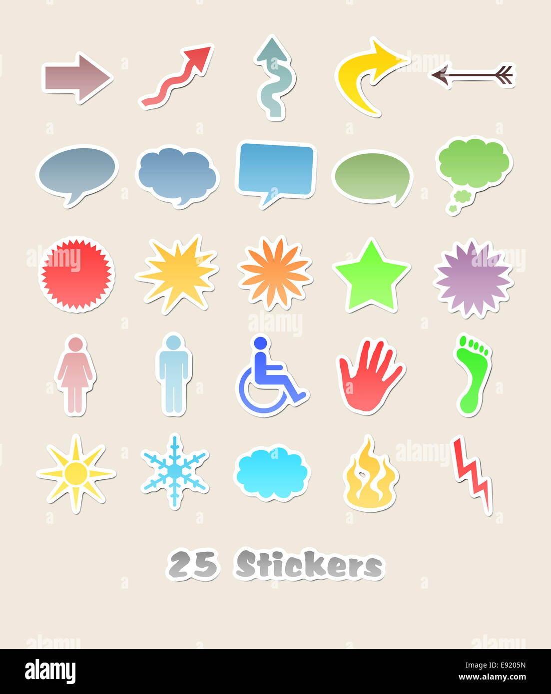 25 different stickers for your design Stock Photo - Alamy