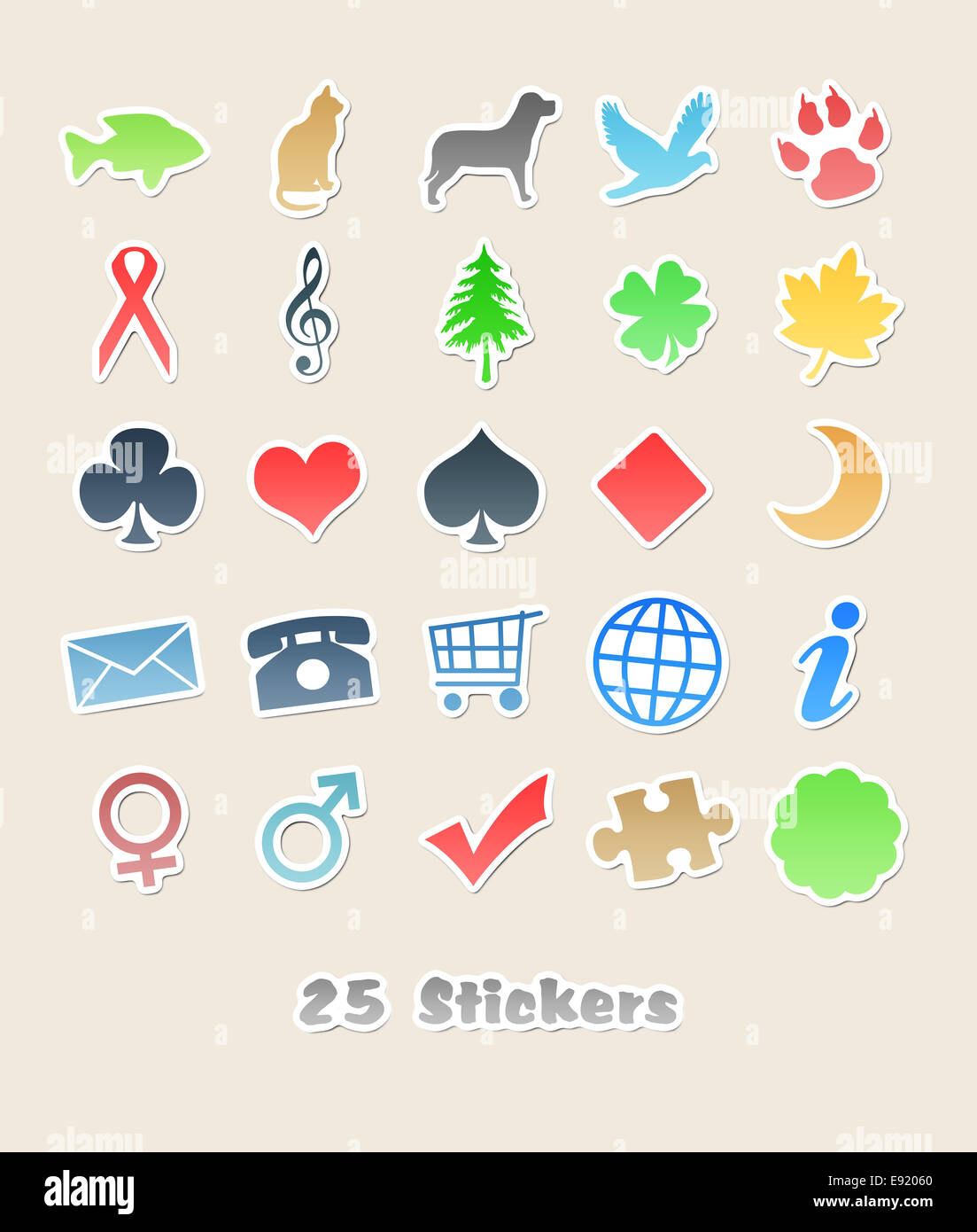 25 different stickers for your design Stock Photo - Alamy