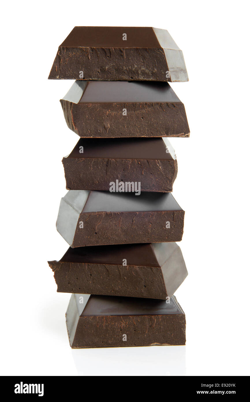 Stack of chocolate pieces Stock Photo - Alamy