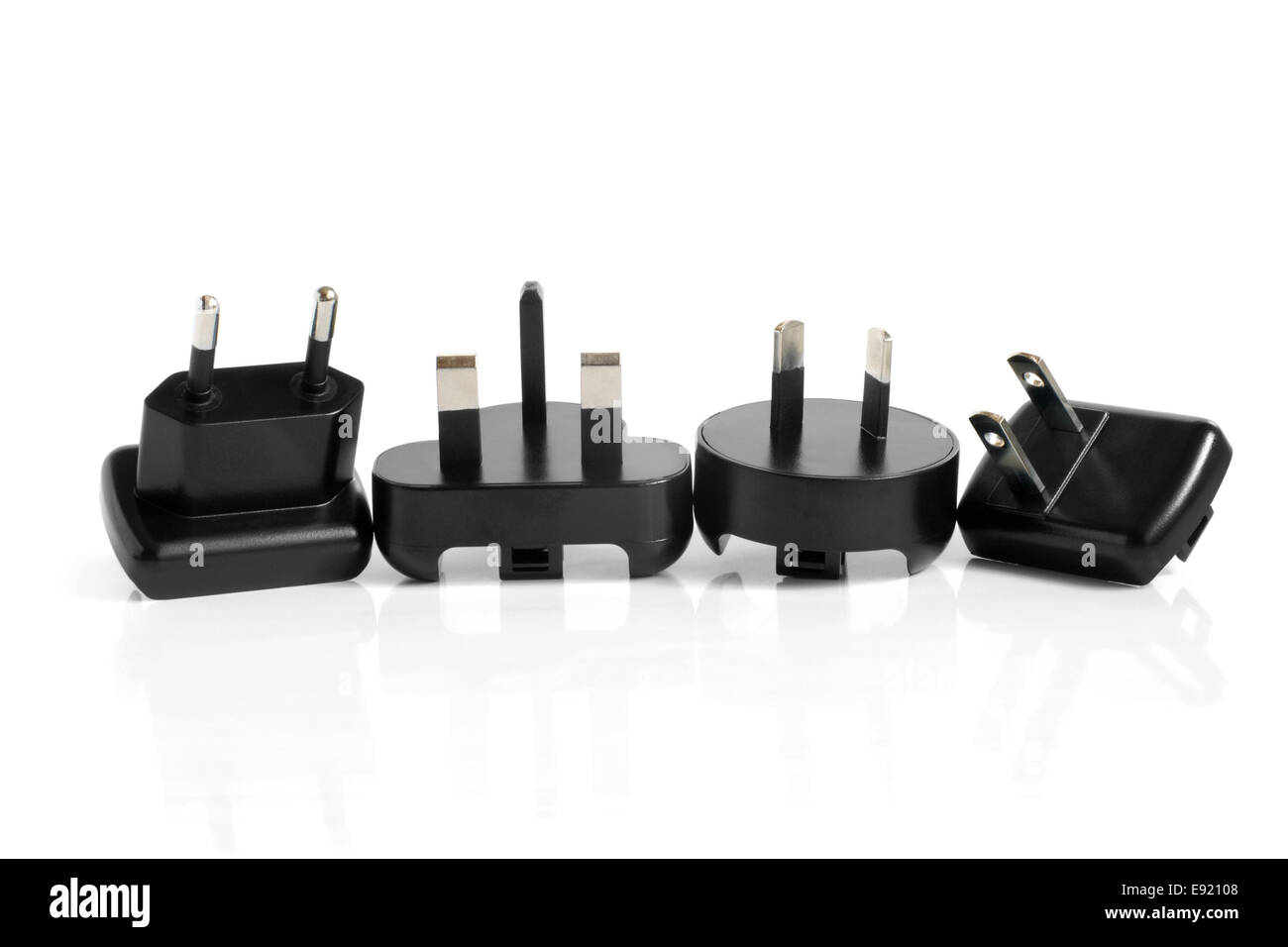 Black electrical adapters Stock Photo - Alamy
