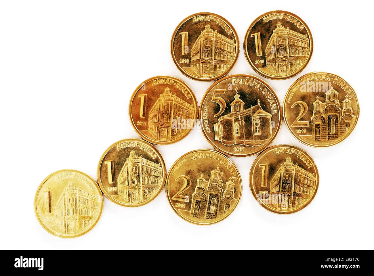 Serbian dinar coins Stock Photo - Alamy